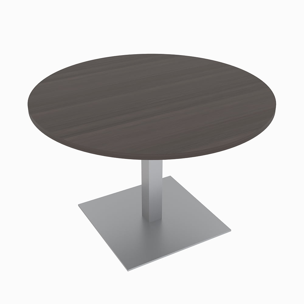 4 Person Round Conference Table Square Metal Base 46" Meeting Table ...