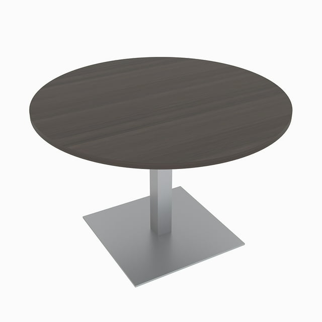 4 Person Round Conference Table Square Metal Base 46" Meeting Table ...