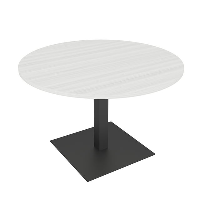 4 Person Round Conference Table Square Metal Base 46" Meeting Table ...