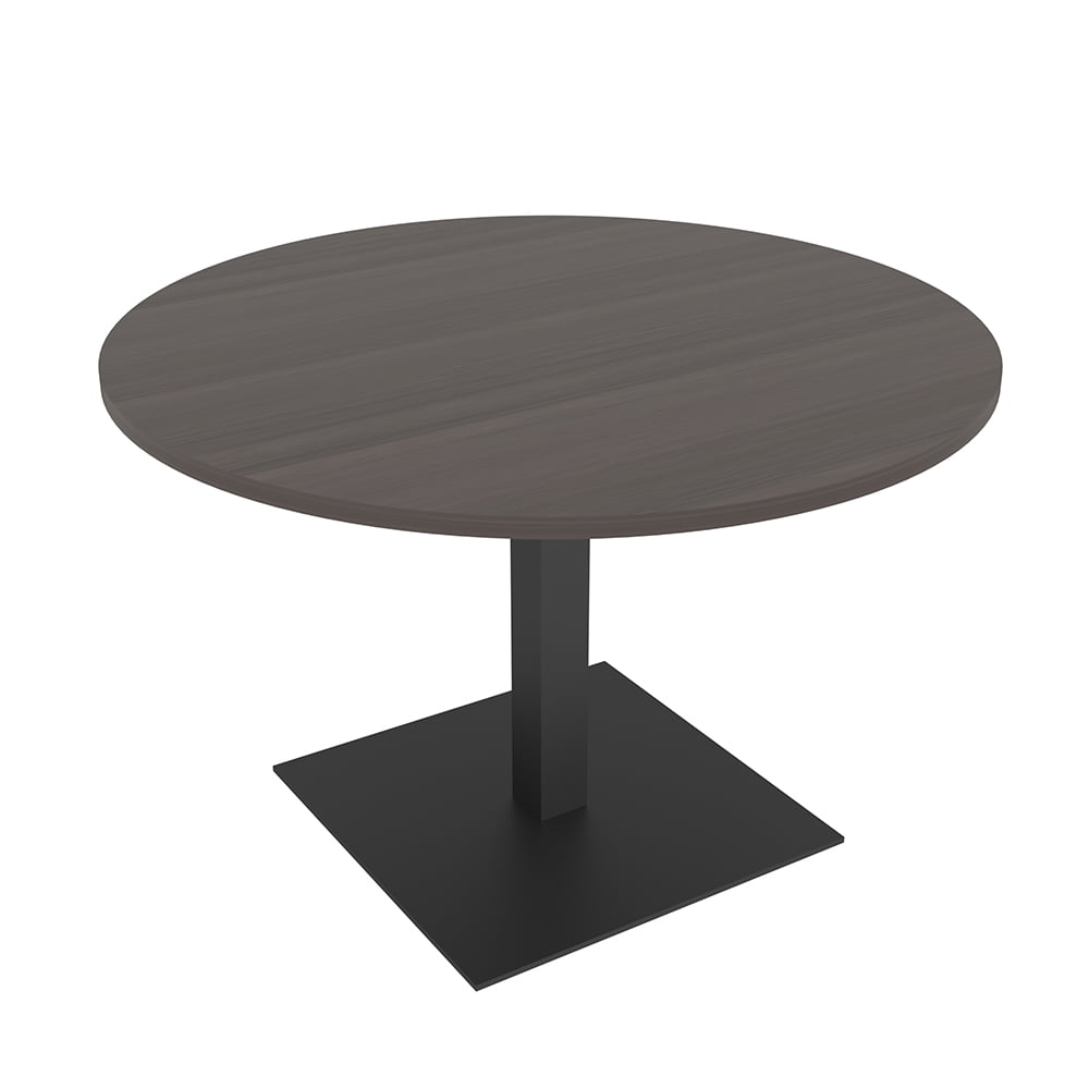 4 Person Round Conference Table Square Metal Base 46" Meeting Table ...