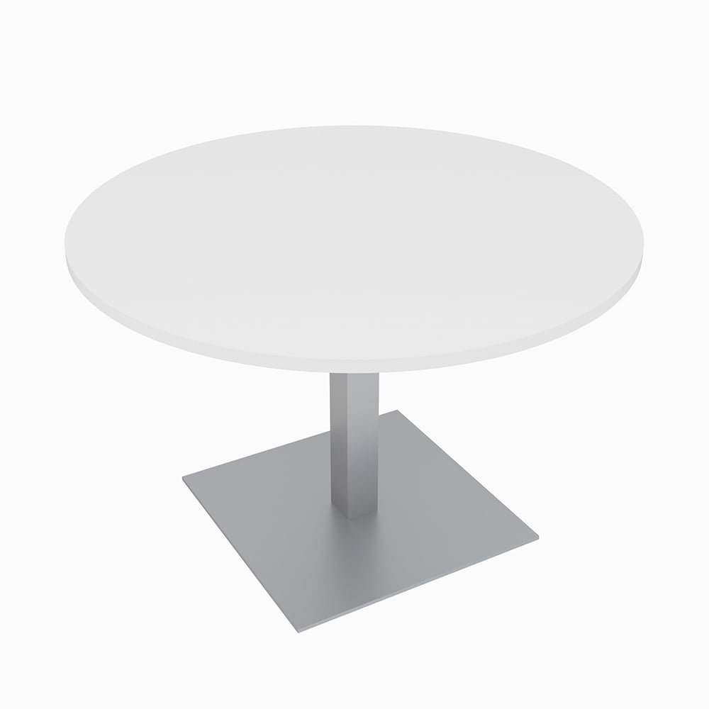 4 Person Round Conference Table Square Metal Base 46" Meeting Table ...