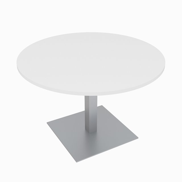 4 Person Round Conference Table Square Metal Base 46" Meeting Table ...