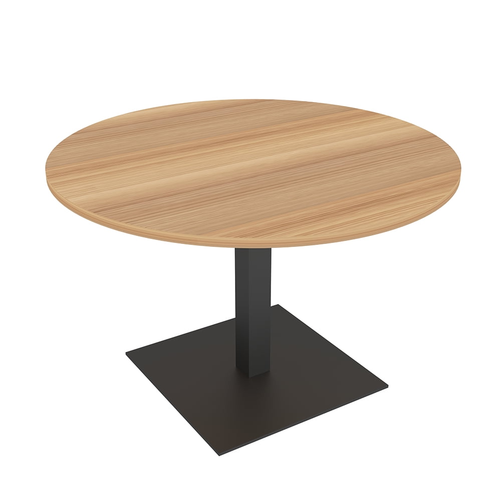 4 Person Round Conference Table Square Metal Base 46" Meeting Table ...