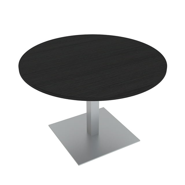 4 Person Round Conference Table Square Metal Base 46" Meeting Table ...