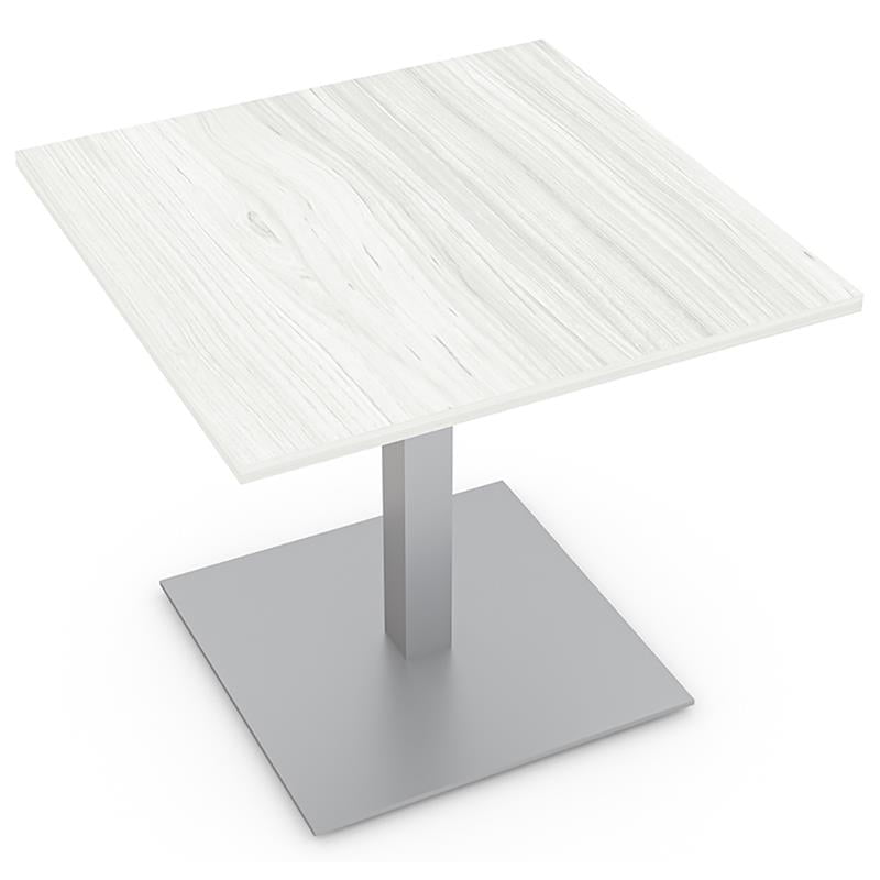 4 Person Square Conference Table Metal Base 34" Engineered Wood White ...