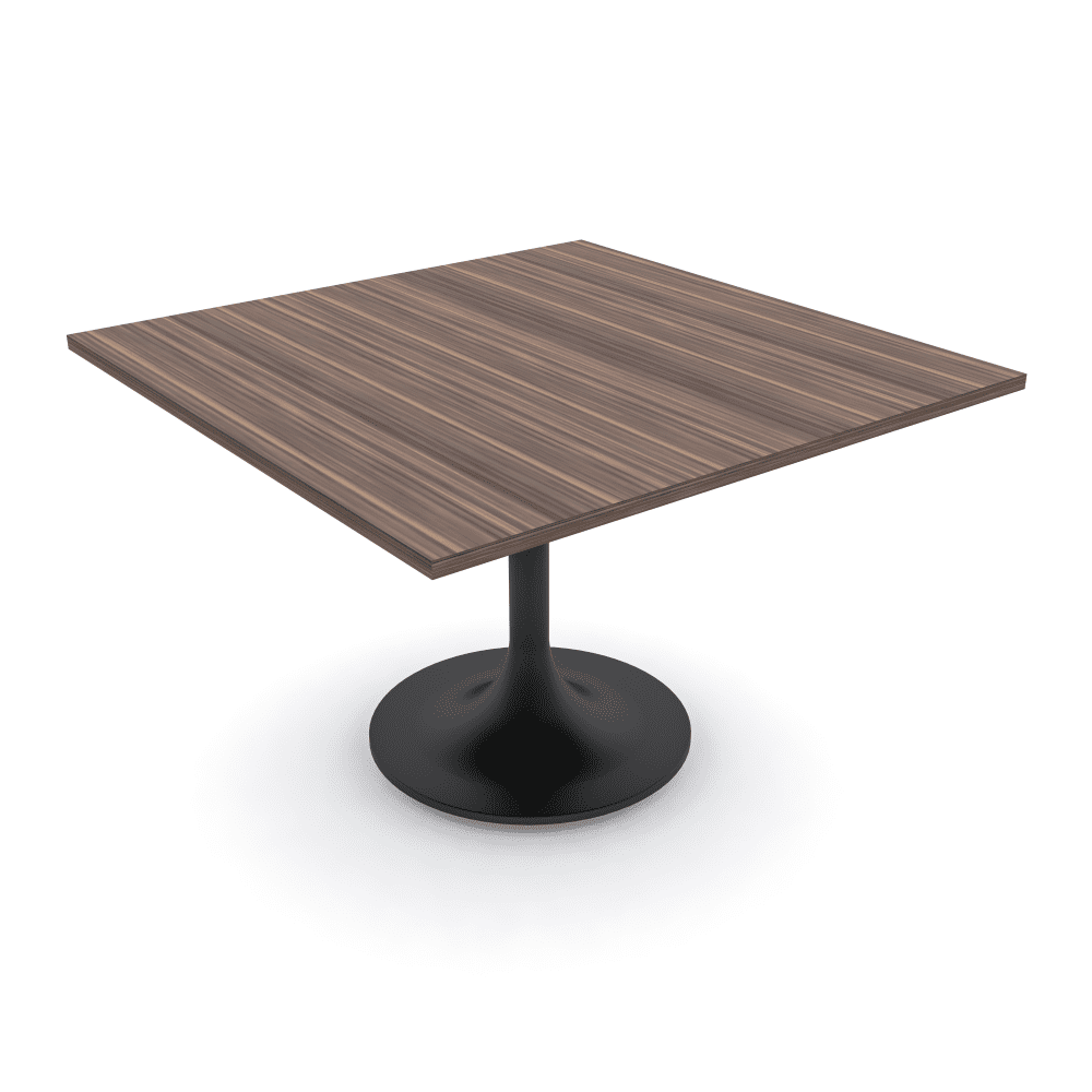 4 Person Square Meeting Table With Square Metal Base 46" Square Table ...