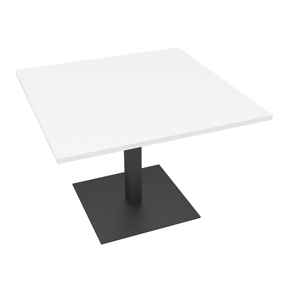 4 Person Square Meeting Table With Square Metal Base 46" Square Table ...
