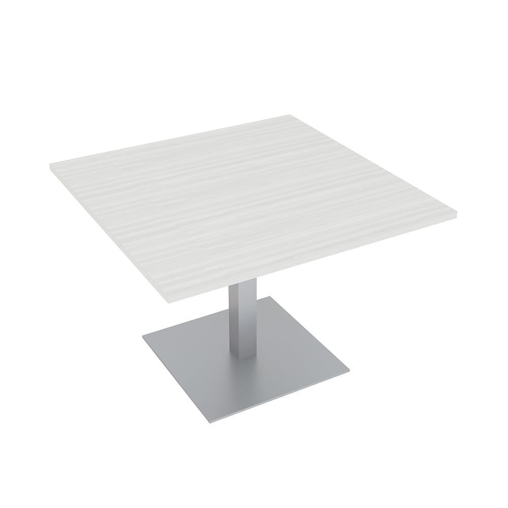 4 Person Square Meeting Table With Square Metal Base 46" Table ...