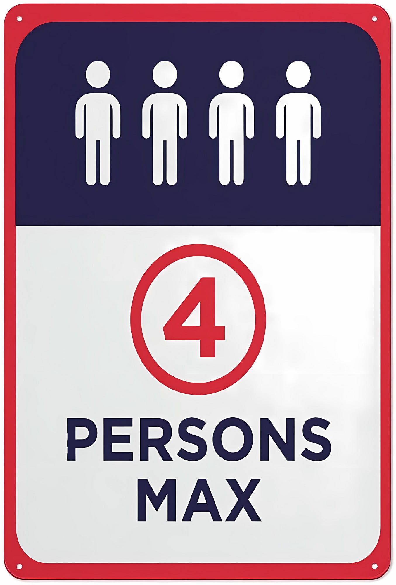 4 Persons Max Sign Warning Sticker - 8"x12" Outdoor Security Sign ...