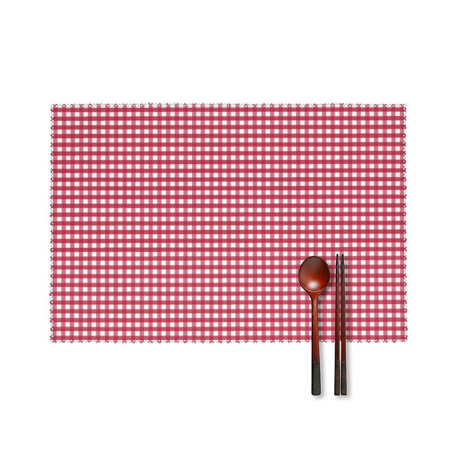 4 Pice Placemat 17.7×11.8in Stain-Free Insulation Wipe Clean Wear ...