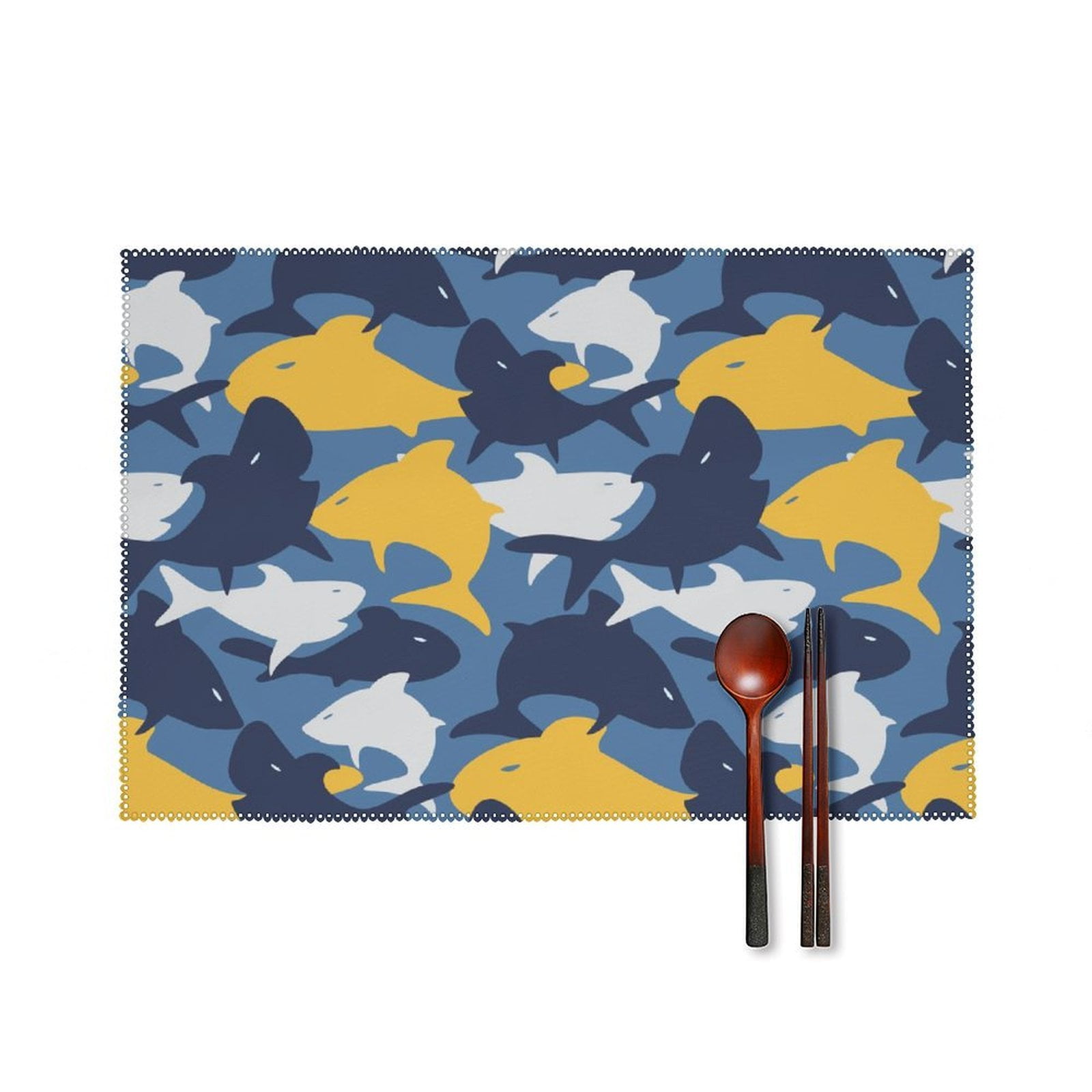 4 Pice Placemat 17.7×11.8in Stain-Free Insulation Wipe Clean Wear ...