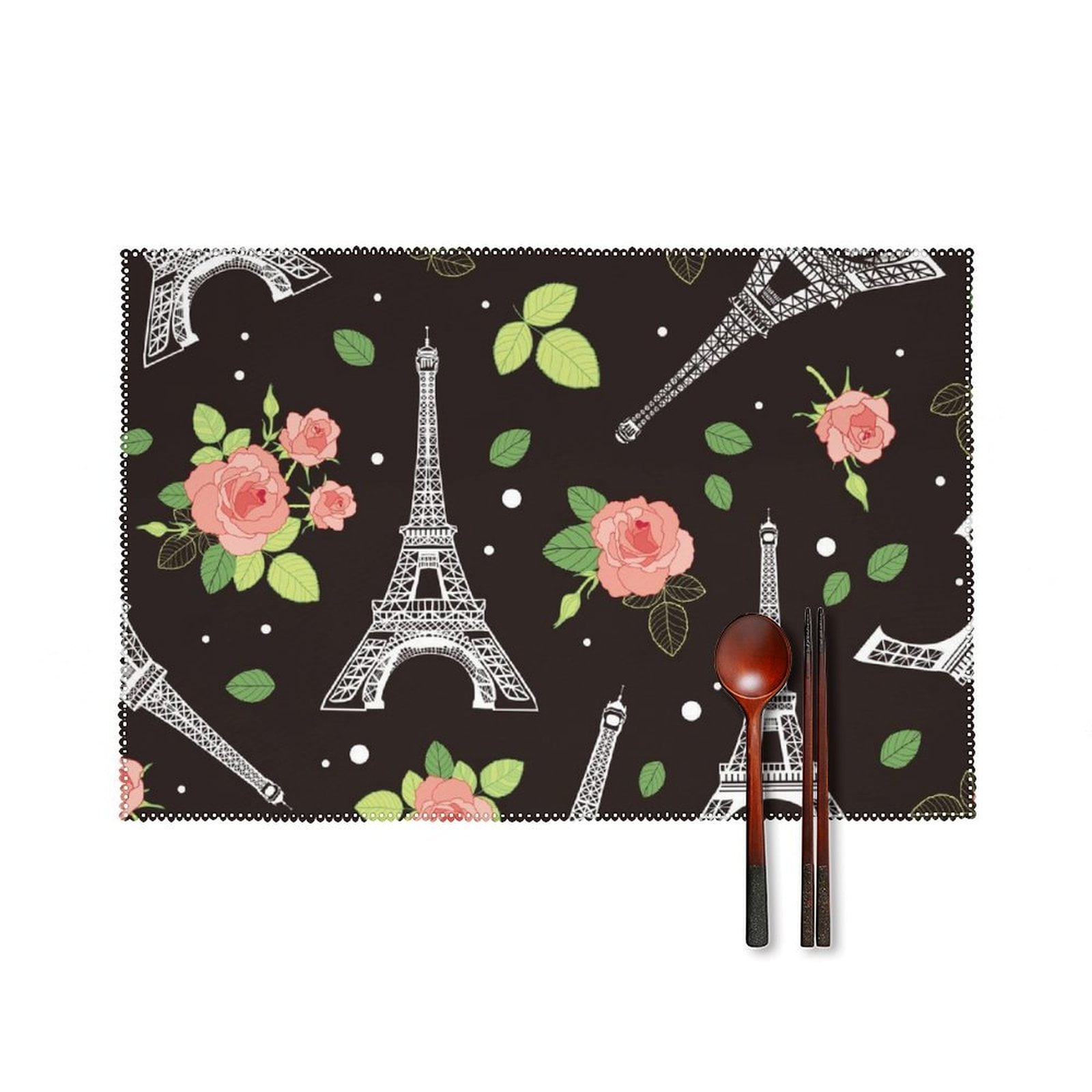 4 Pice Placemat 17.7×11.8in Stain-Free Insulation Wipe Clean Wear ...