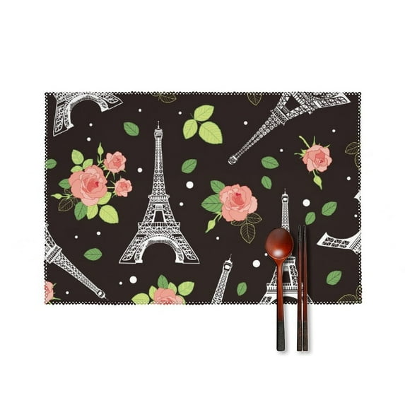 4 Pice Placemat 17.7×11.8in Stain-Free Insulation Wipe Clean Wear ...