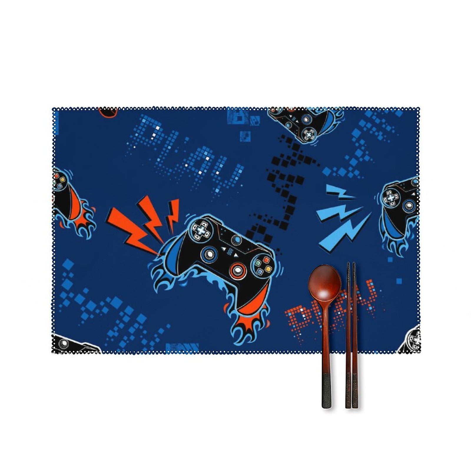 4 Pice Placemat 17.7×11.8in Stain-Free Insulation Wipe Clean Wear ...