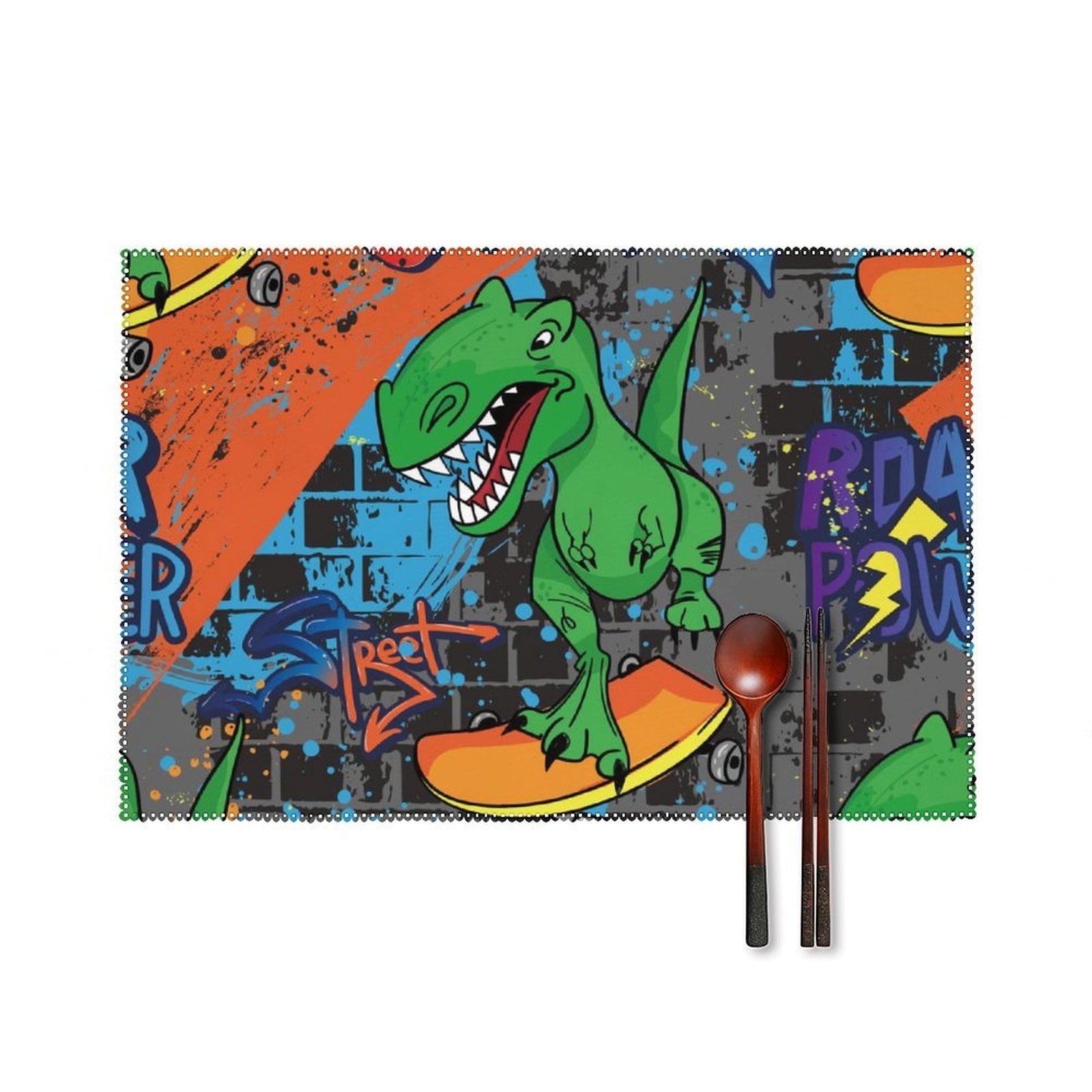 4 Pice Placemat 17.7×11.8in Stain-Free Insulation Wipe Clean Wear ...