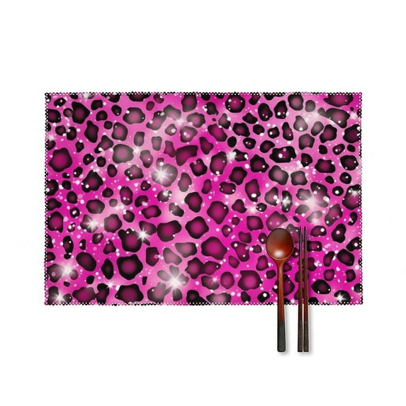 4 Pice Placemat 17.7×11.8in Stain-Free Insulation Wipe Clean Wear ...