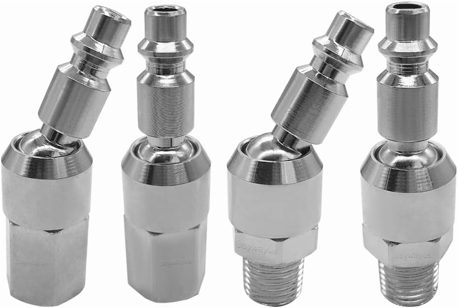 4 Piece 1/4 Inch NPT Male Female Thread Air Plug Industrial Swivel ...