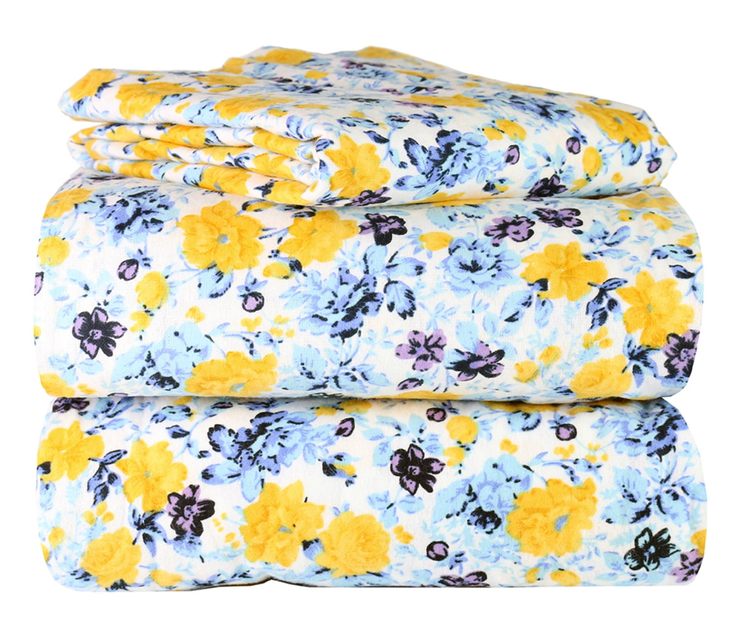 4 Piece 100% Soft Flannel Cotton Bed Sheet Set – Queen/King Size ...