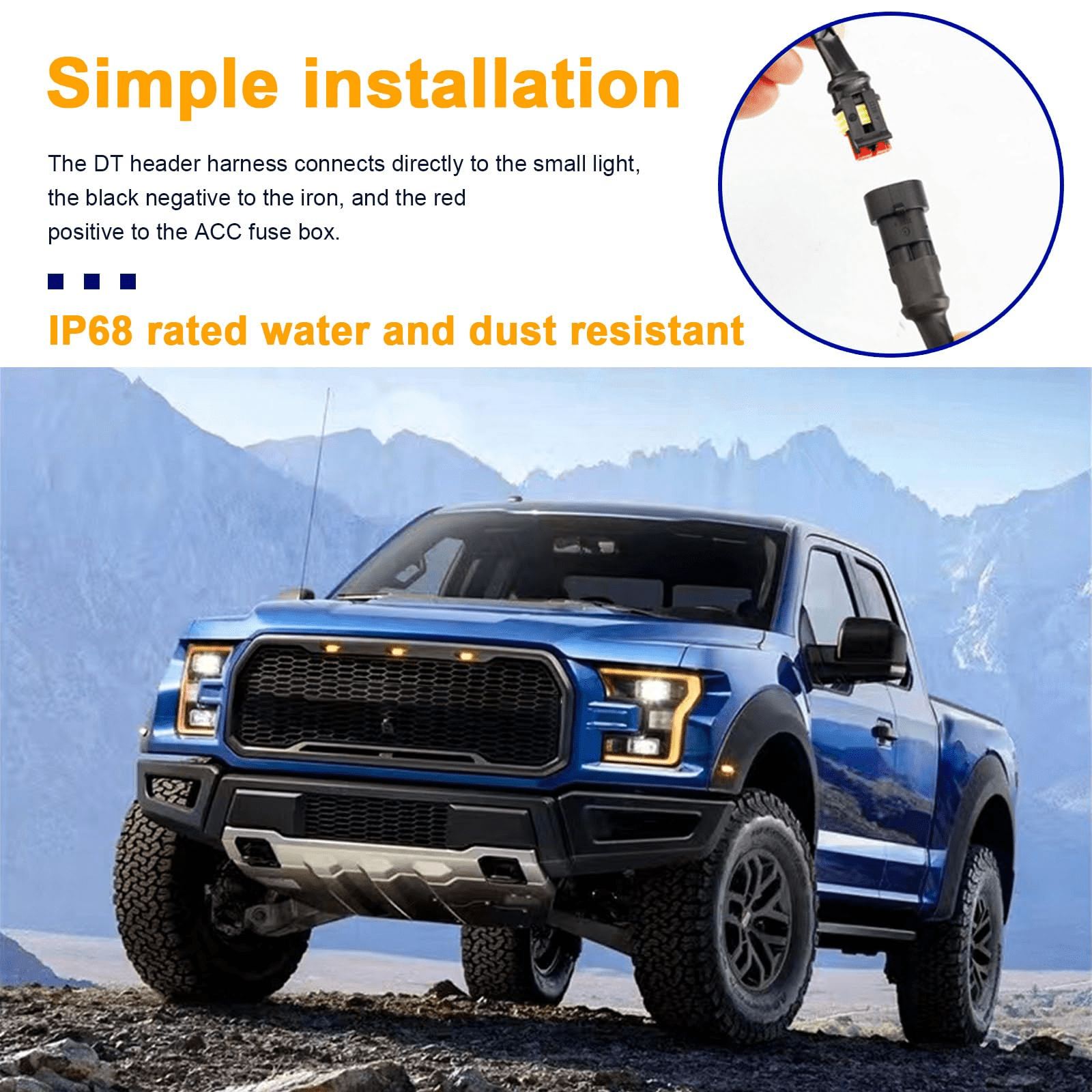 4-Piece 12–24 V LED Emergency Strobe Flashing Lights for Car, Warning ...