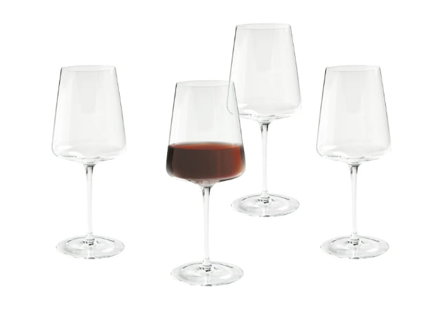4-Piece 17oz Clear Trumpet Wine Glasses - Classic Stemware Set with ...