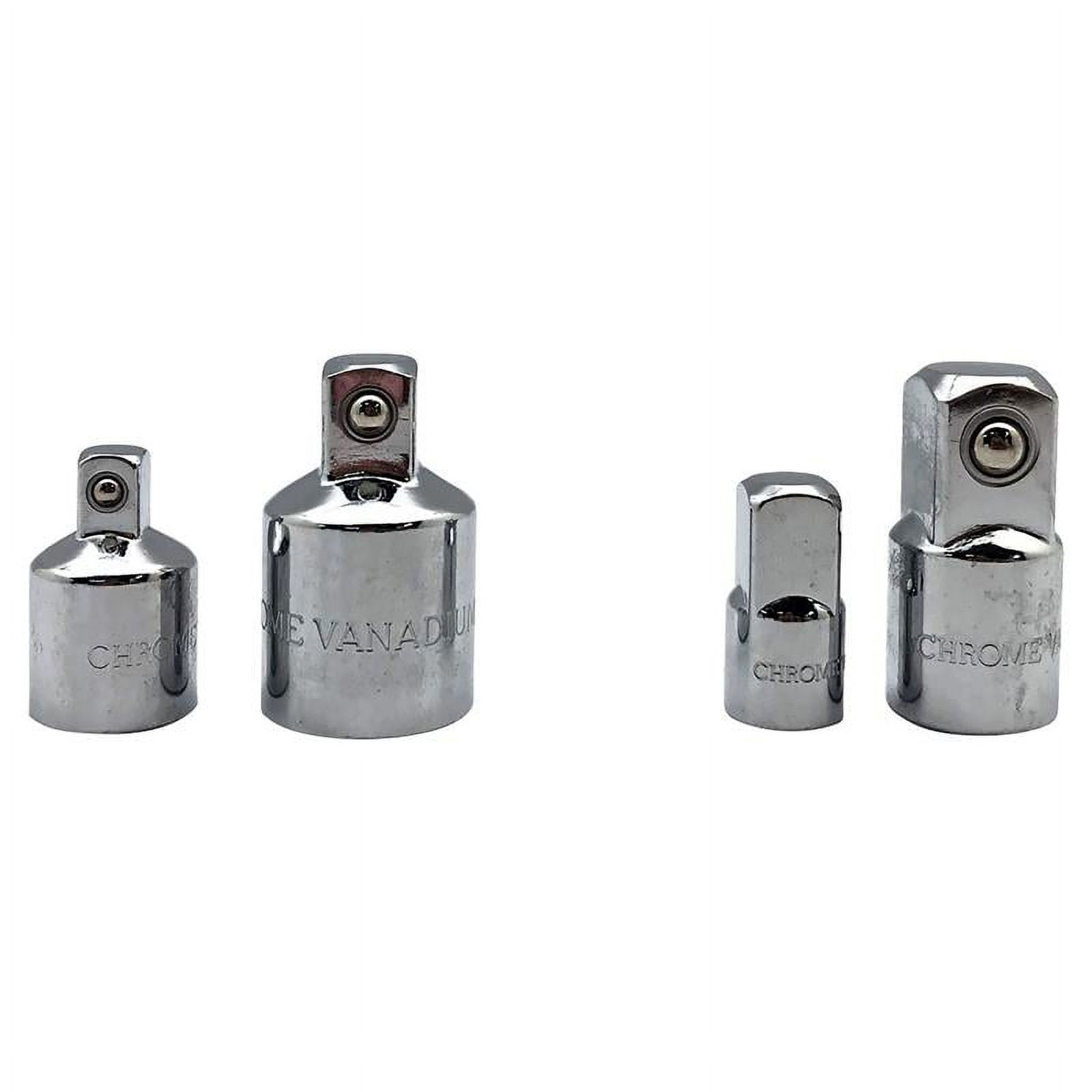 4 Piece 3 By 8" and 1 By 2" Drive Socket Adapter Set - Chrome Vanadium ...