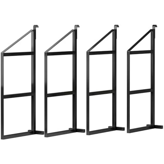 4-Piece 3-Tier Shipping Container Shelf Brackets, 18.56" W x 60.5" H ...