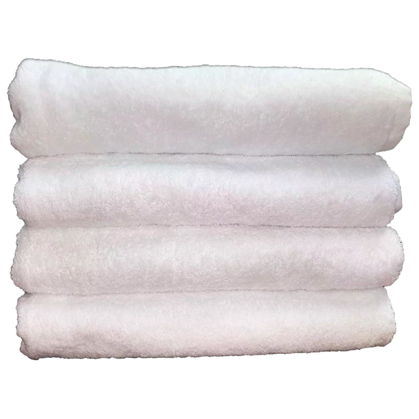 4 Piece 30 x 60 White Bath Towel Set Soft Heavy Weight 100% Cotton ...