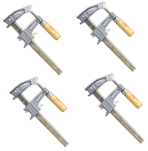 4 Piece 6" (15.2 cm) "F" Clamps Set | Solid Steel & Wood Handle | Quick ...
