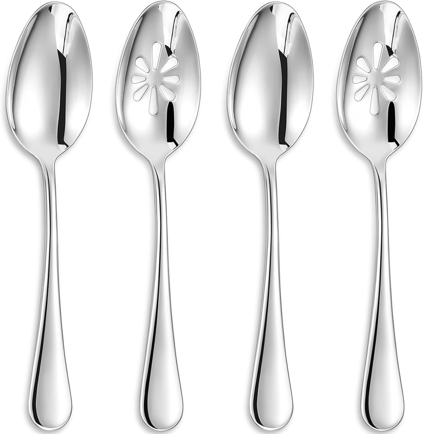 4-Piece 9 Inch Spoon Set – 18/10 Stainless Steel, Heavy-Duty Mirror ...