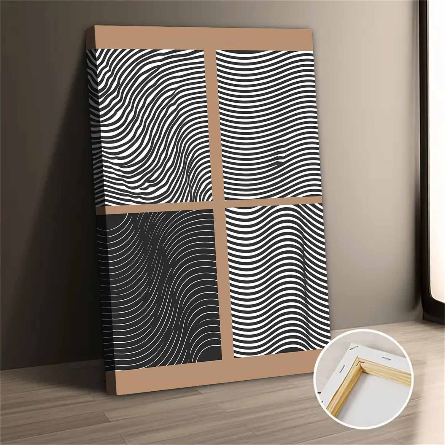 4 Piece Abstract Black And White Line Wall Art Canvas Prints - Walmart.com