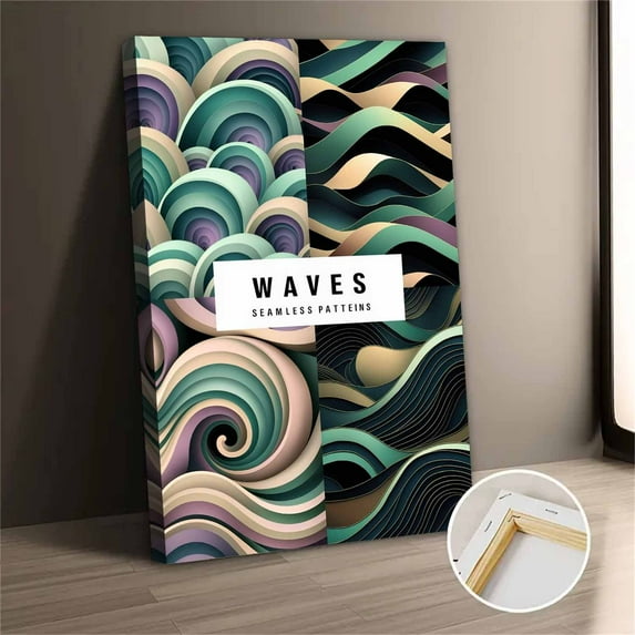 4 Piece Abstract Waves Canvas Wall Art Prints For Living Room Bedroom ...