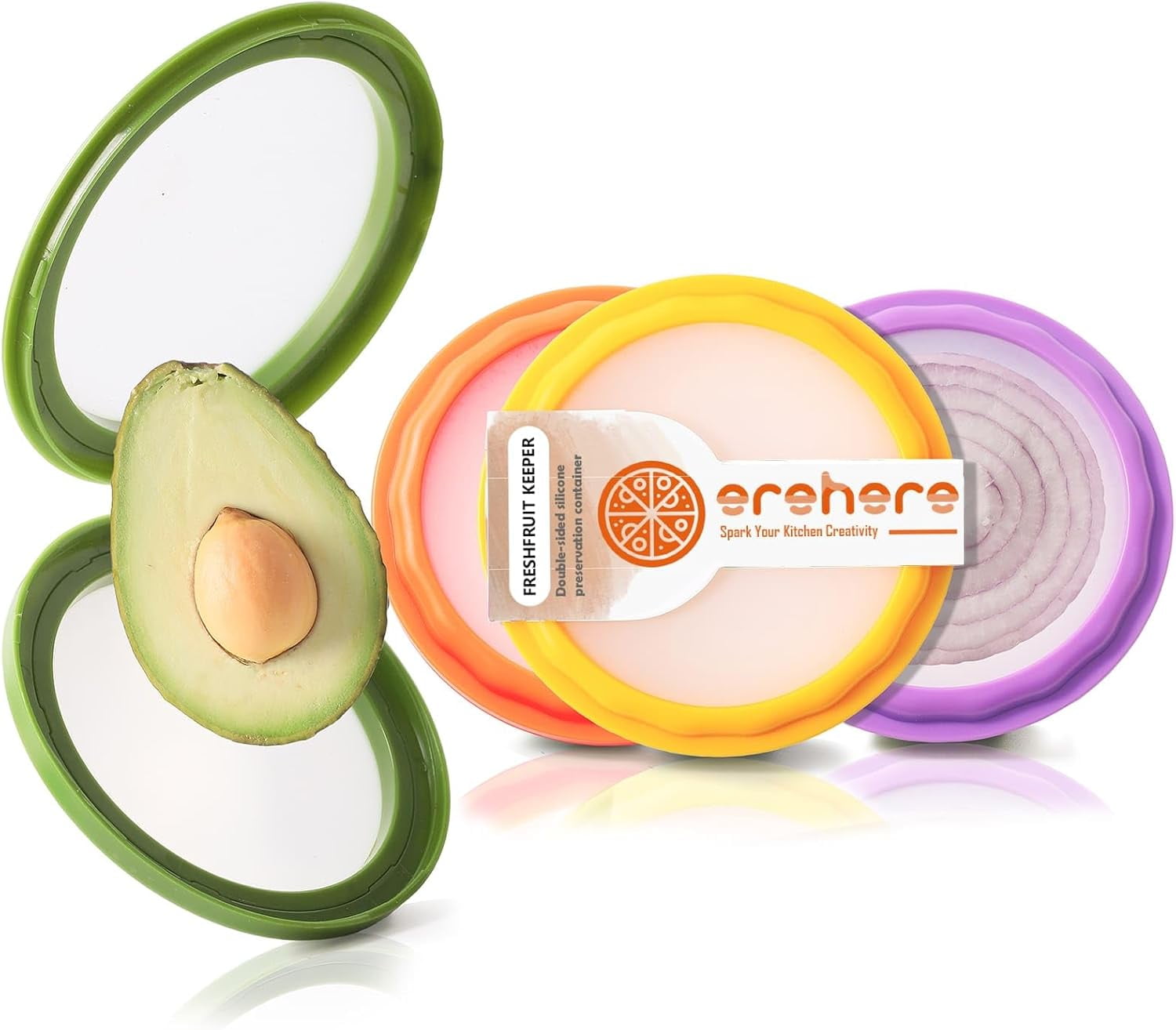 4-Piece Airtight Food Storage Containers Set – Avocado Saver, Onion ...