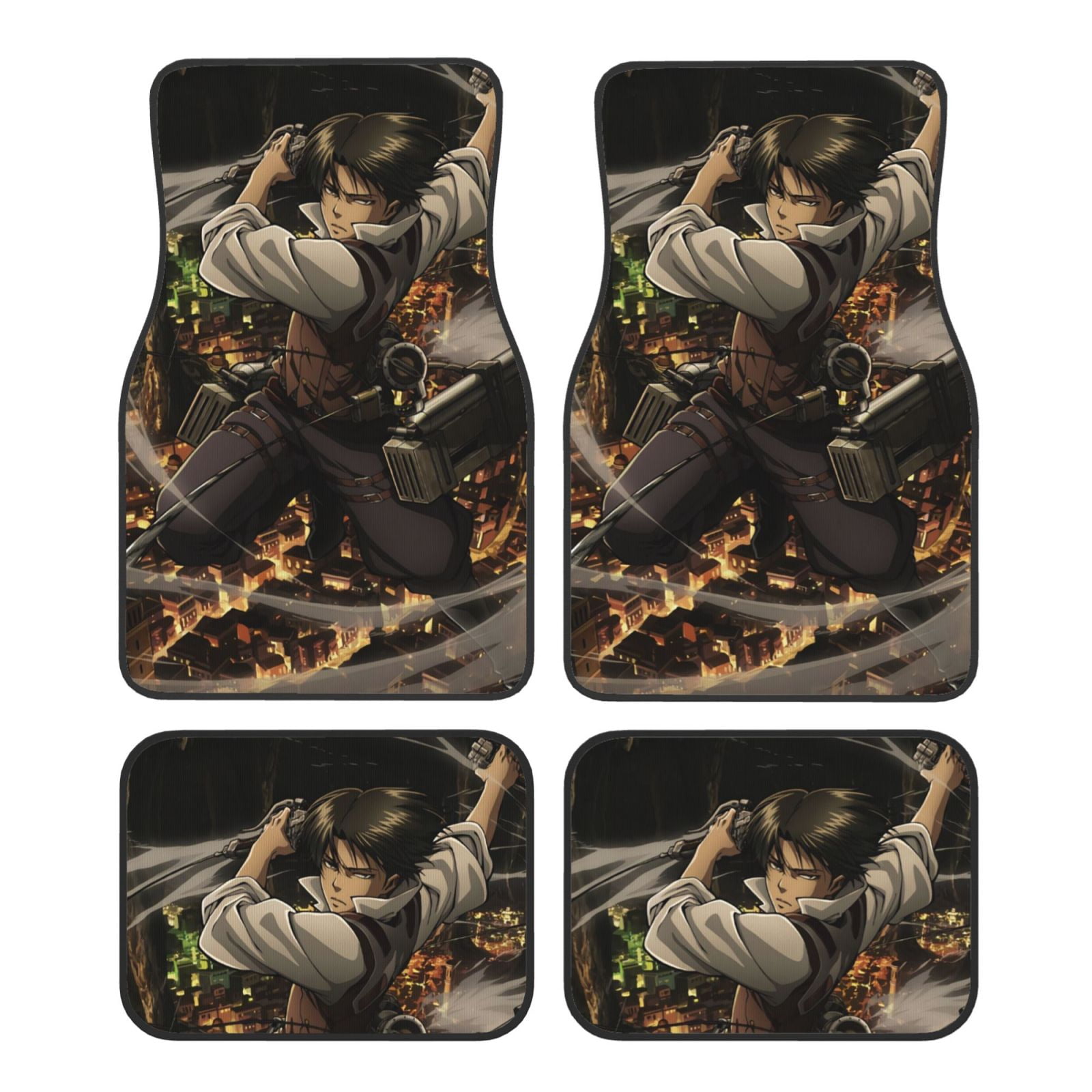 4 Piece All-Weather Car Mat Attack on Titan Levi Ackerman Car Floor ...