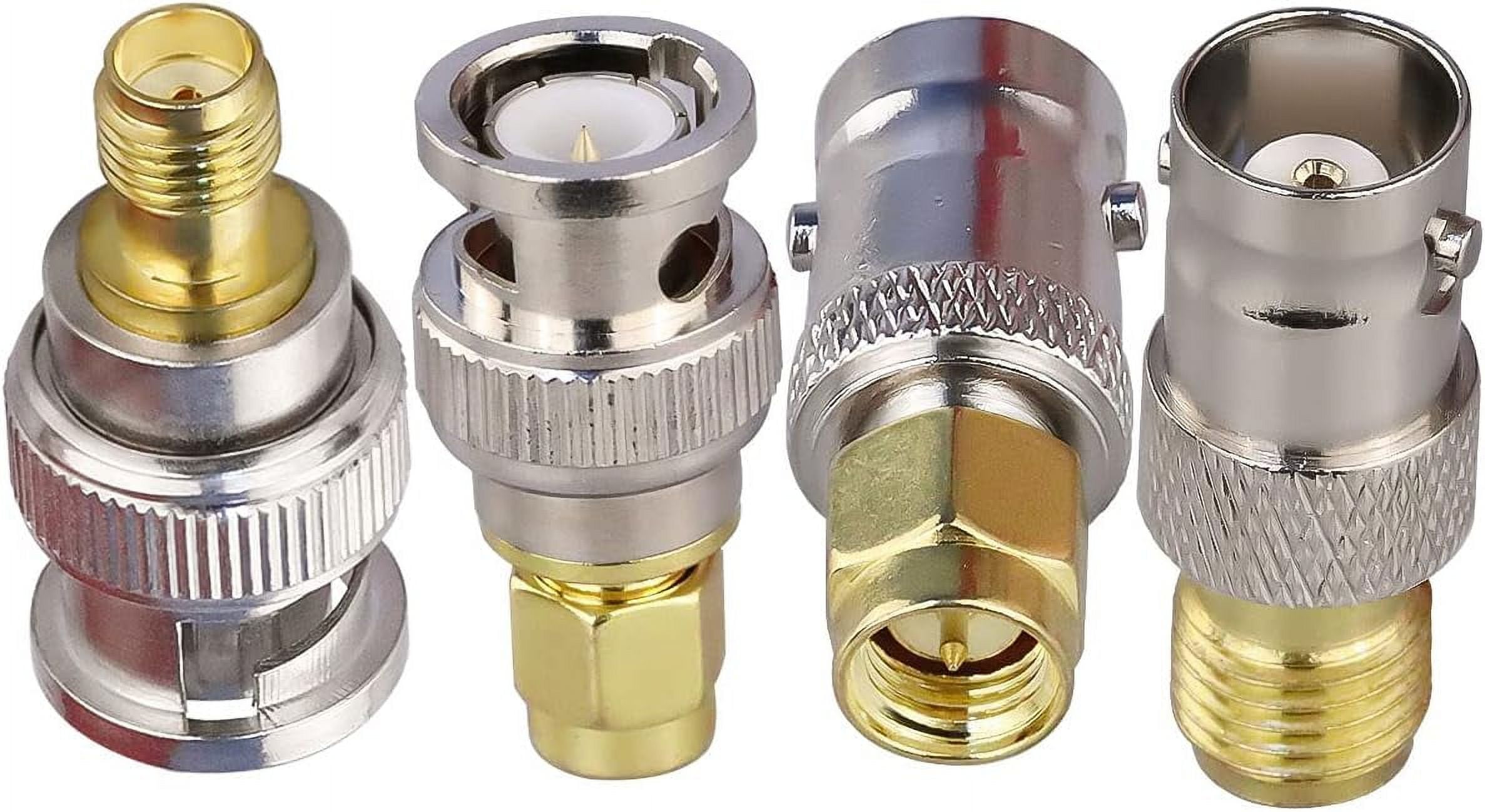 4 Piece BNC Male & BNC Female to SMA Male & SMA Female RF Connector ...
