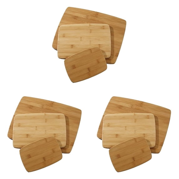 4-Piece Bamboo Cutting Board Set Reversible Chopping Slicing ...