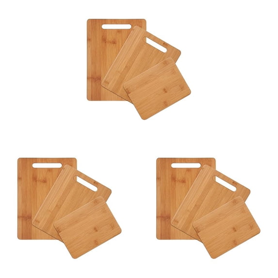 4-Piece Bamboo Cutting Board Set Reversible Chopping Slicing ...