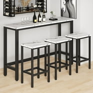 Walmart High Top Small Kitchen Dining Table Set for 3, Modern Tall Pub ...