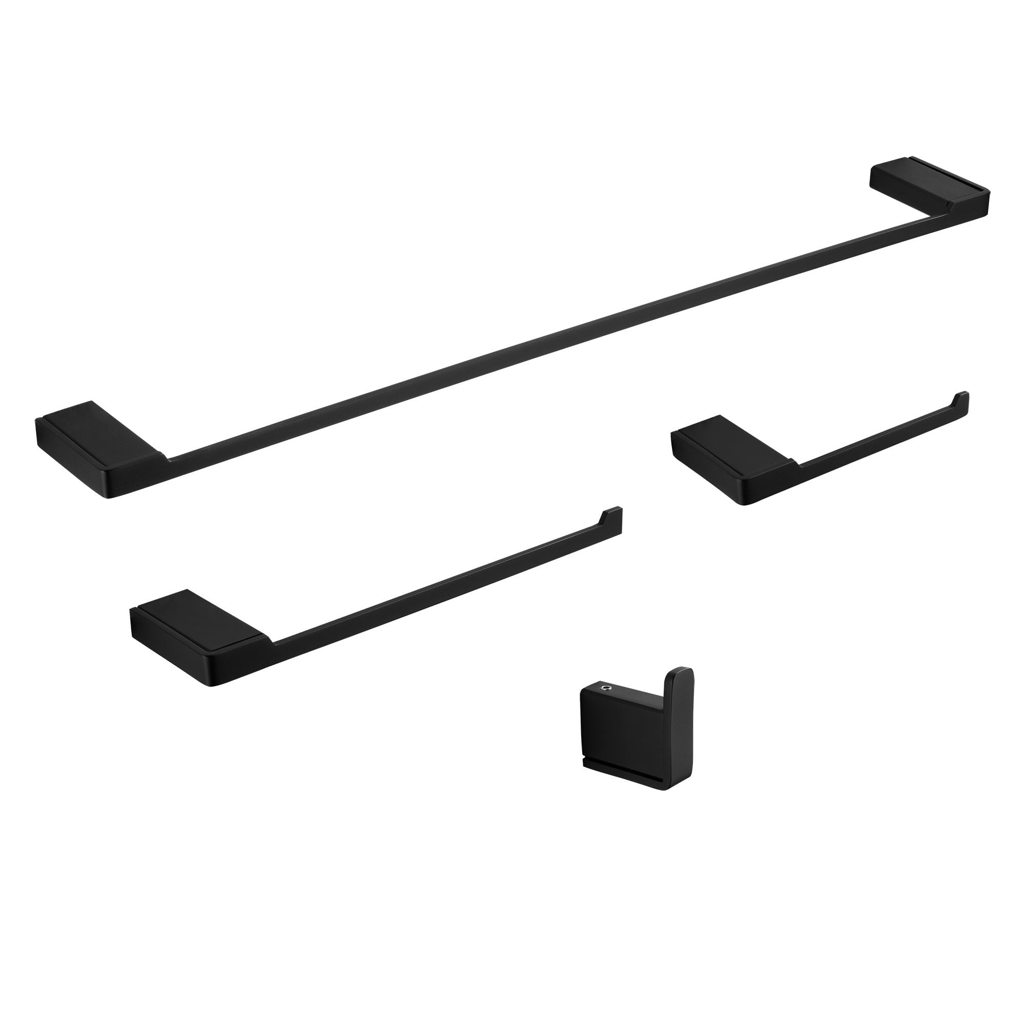 4-Piece Bath Hardware Set Matte Black - Walmart.com