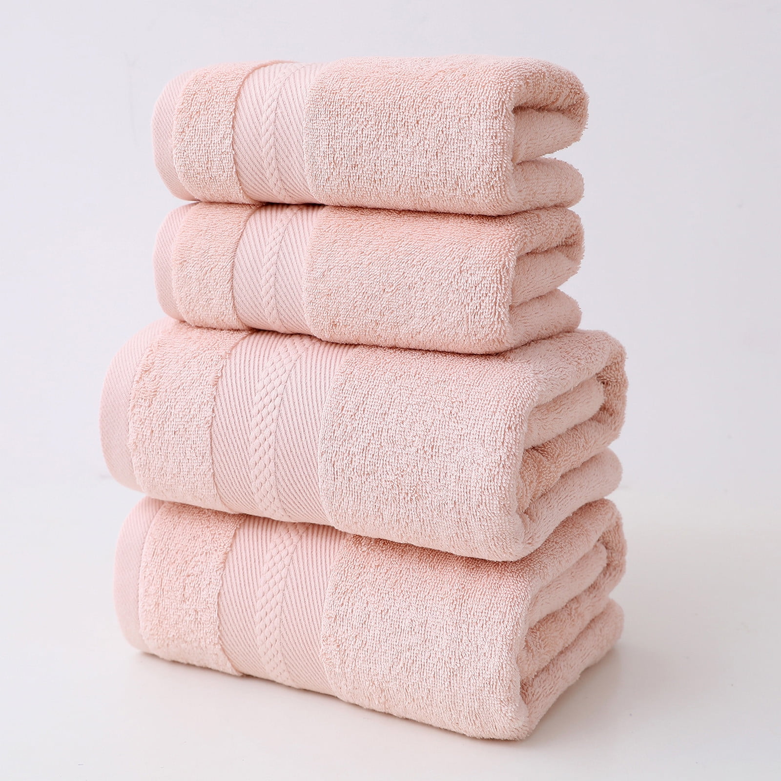 4 Piece Bath Towel Set, Thick Soft Absorbent Towel Set, 100% Cotton ...