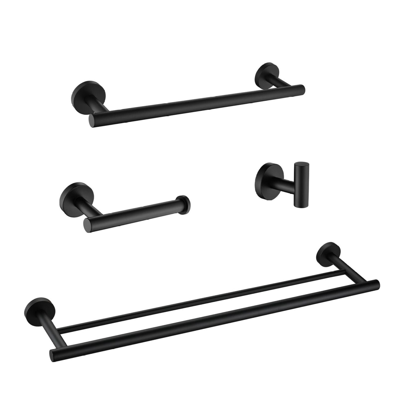 4-Piece Bathroom Accessory Set - Modern Design, Wall Mount - Toilet ...