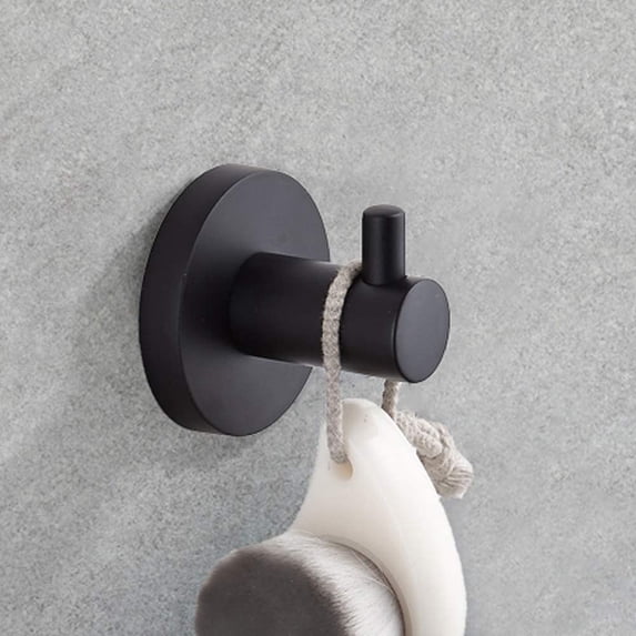 4-Piece Bathroom Hardware Set Black Wall Mounted, Robe Hook, Wall ...