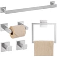 4-Piece Bathroom Hardware Set Premium Stainless Steel Bath Towel Bar ...