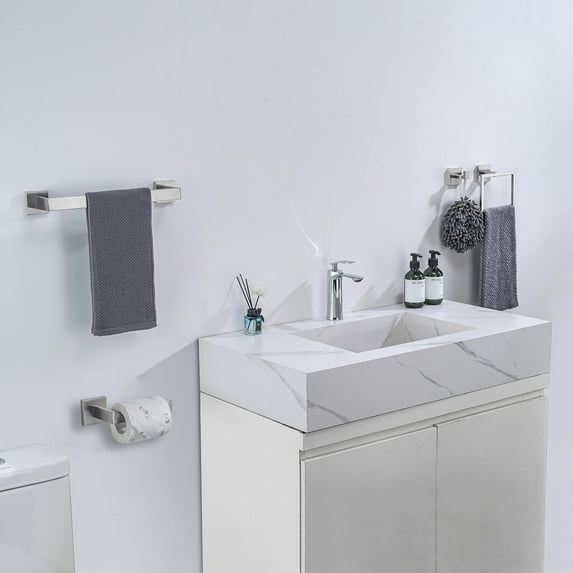 4-Piece Bathroom Hardware Set, Towel Rack Towel Holder Toilet Paper ...