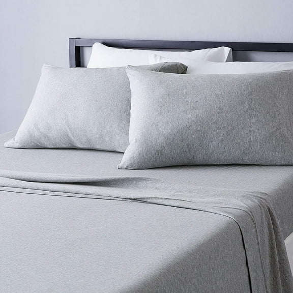 3 Piece Bed Sheet Set, 100% Cotton Jersey, Includes Super Soft, Flat ...