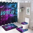 4 Piece Ben Aze1 Art Stay Leopard Wild Shower Curtain Sets with Rugs ...