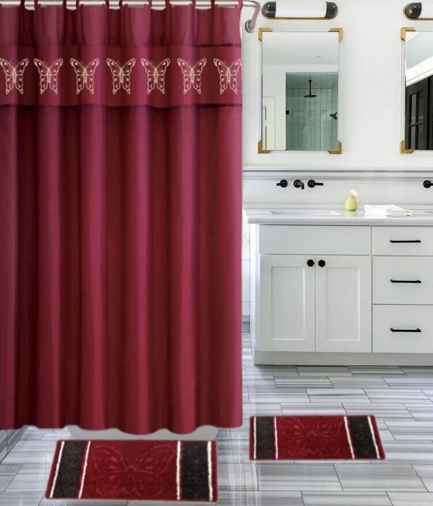 Burgundy Shower Curtain Sets