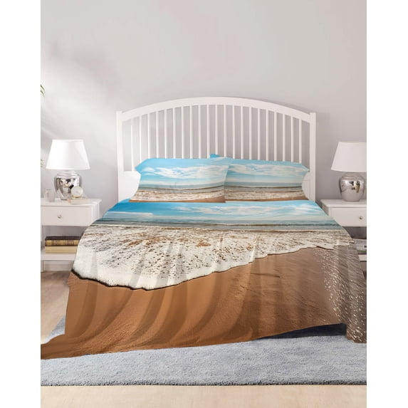4 Piece Cal. King Sheet Set Ocean Sheets Set for Cal. King Size Bed ...