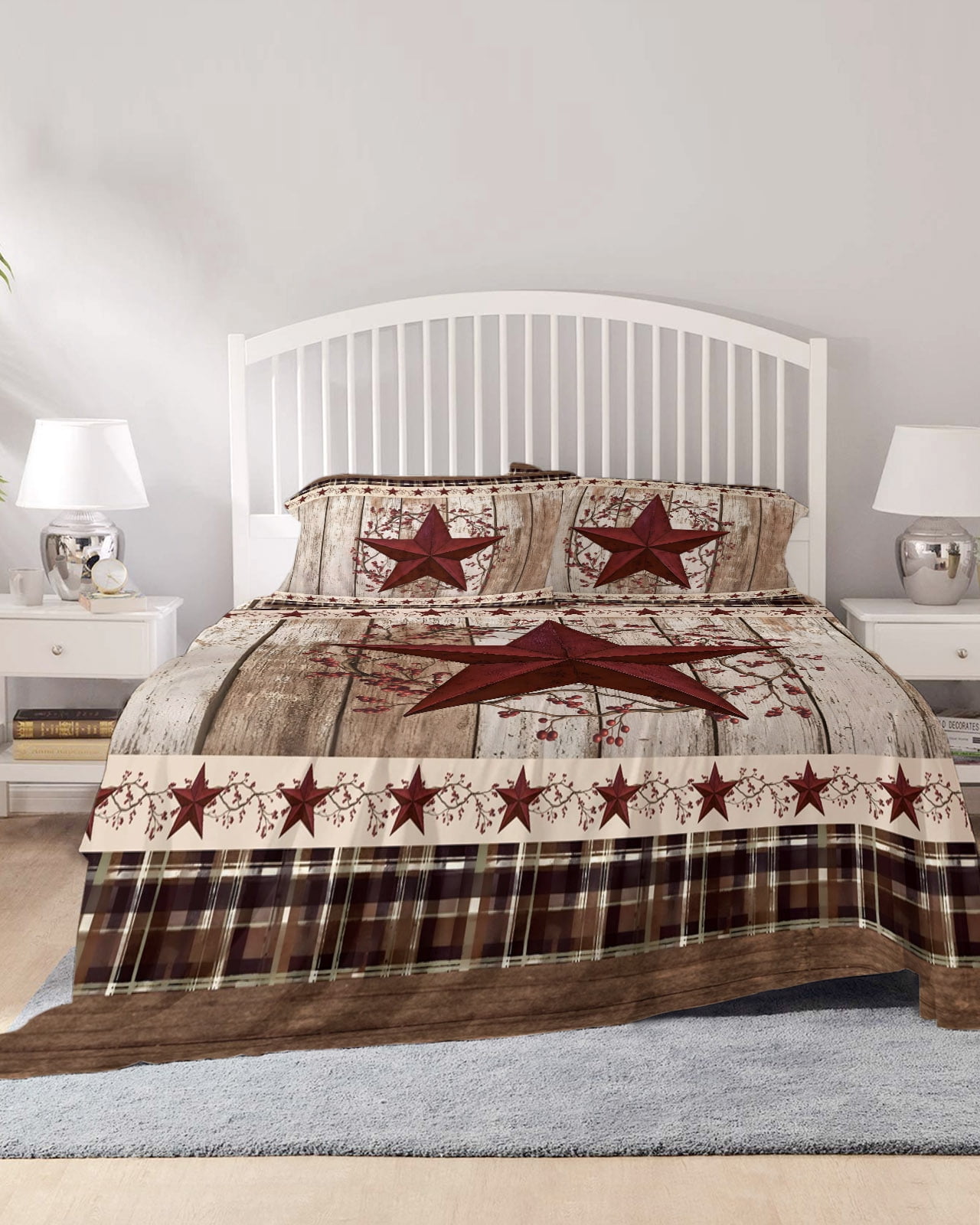 4 Piece Cal. King Sheet Set Texas Star Vintage Sheets Set for Cal. King ...