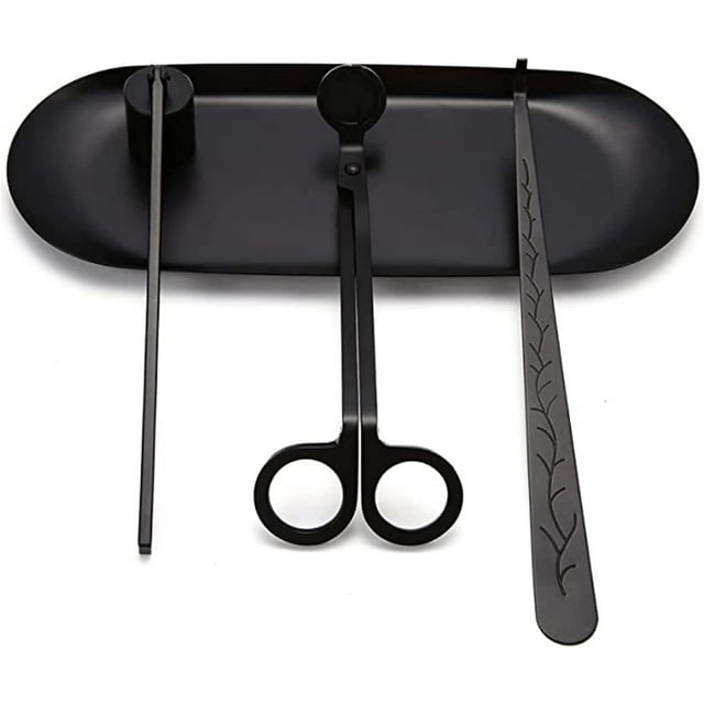 4 Piece Candle Care Tool Set Tray, Wick Trimmer, Wick Dipper, & Snuffer ...