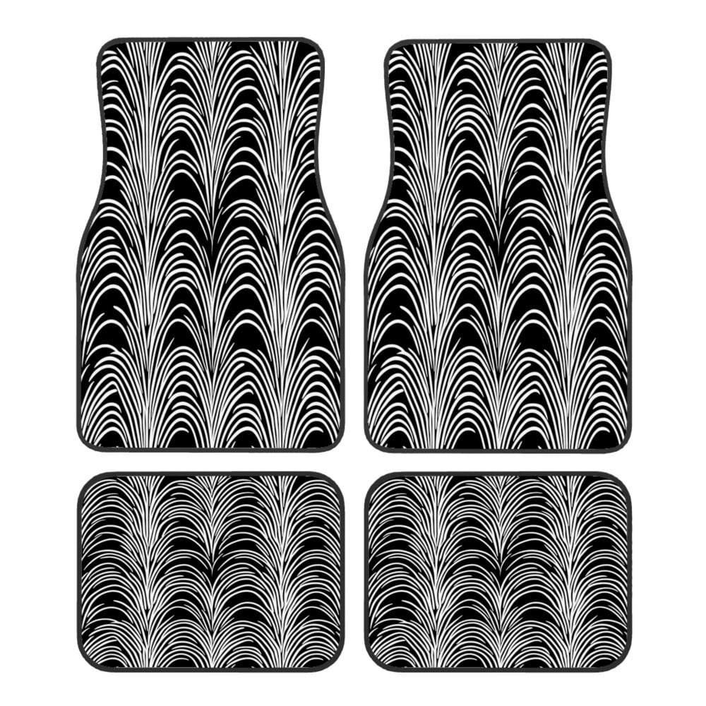 4-Piece Car Floor Mats Set, Arch Pattern With Stripe Line Crystal ...